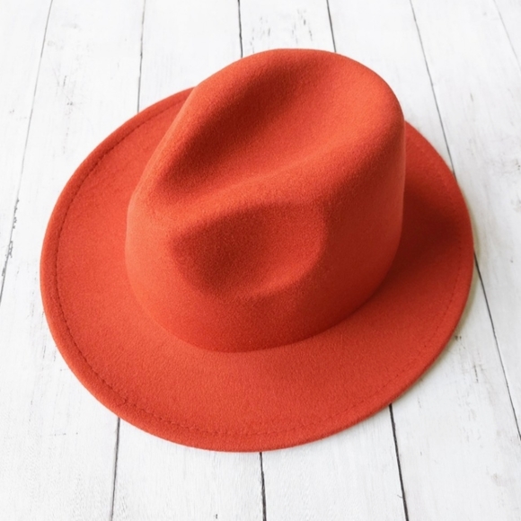 Accessories | 1 Left Lynette Fedora Rust Burnt Orange | Poshmark